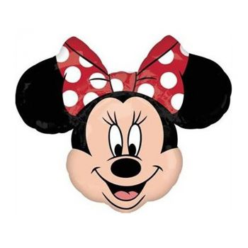 mylar minishape testa minnie pois rosso 2 pz